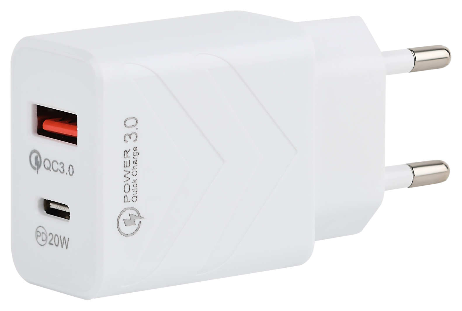 Сетевое зарядное устройство Intro CC290 USB + Type-C быстрая зарядка QC ...